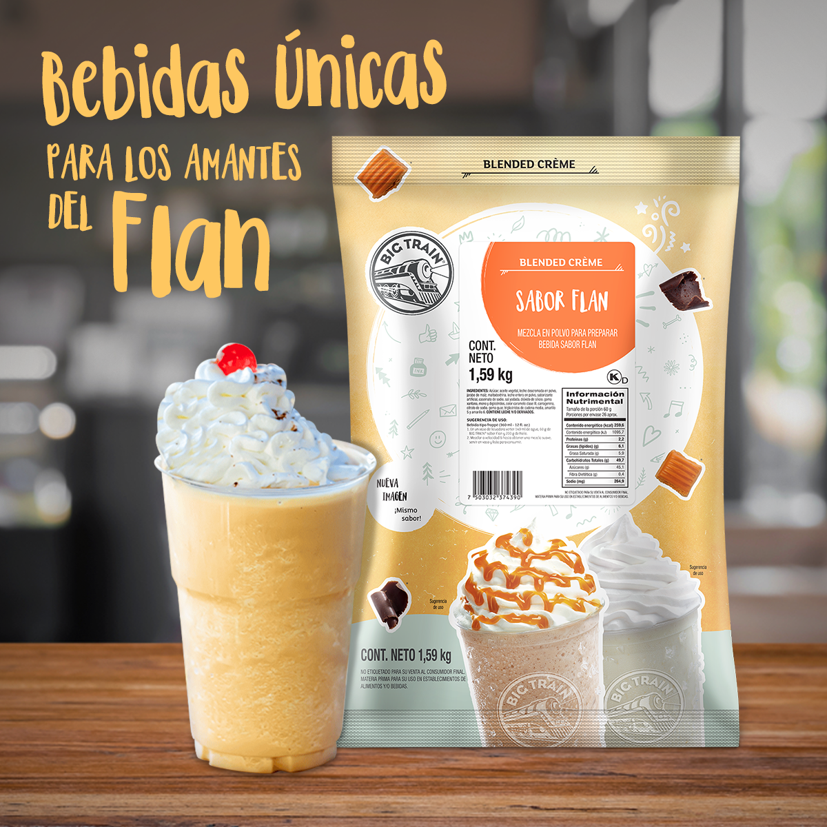 Polvo Big Train Sabor Flan 1.59 kg - Blended Crème