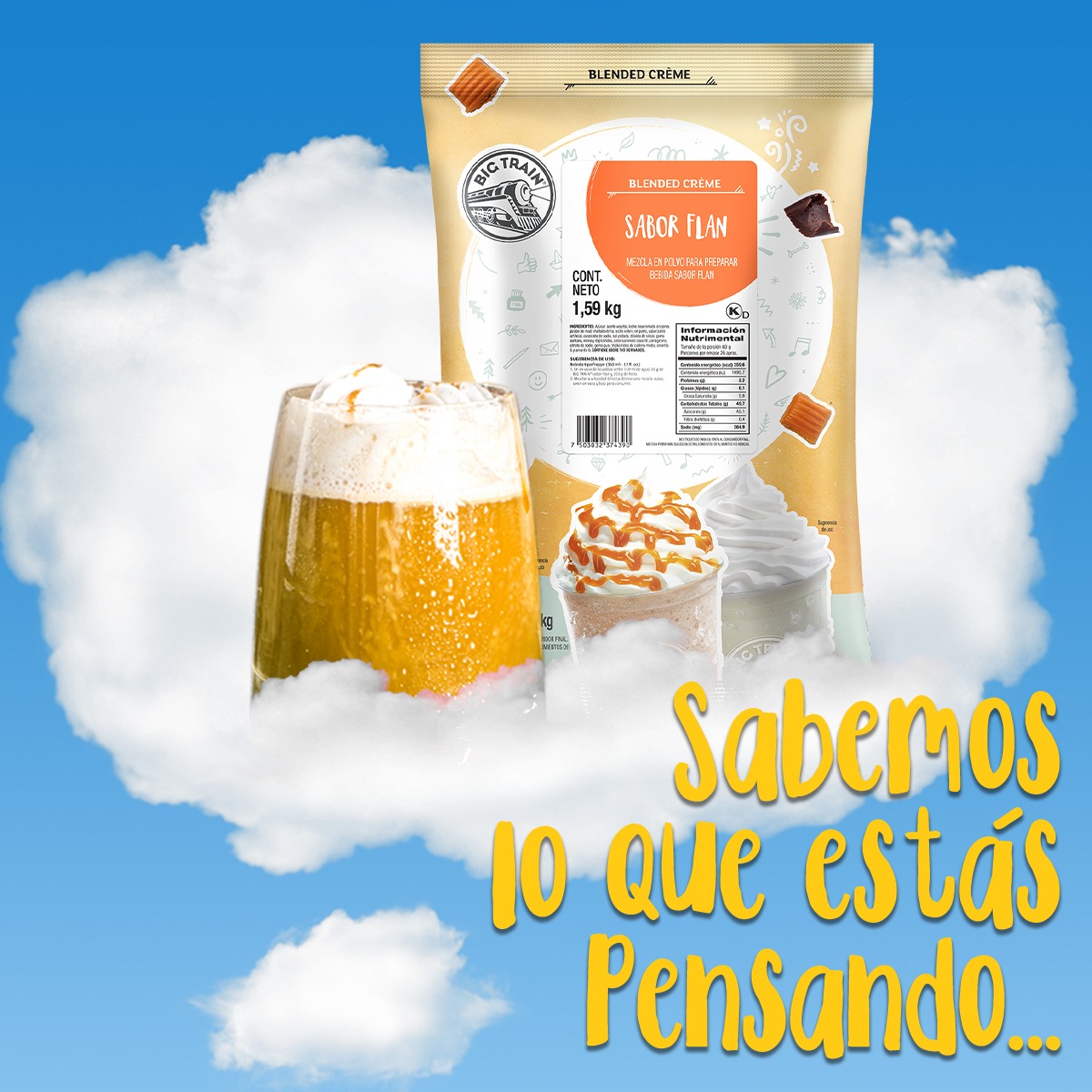 Polvo Big Train Sabor Flan 1.59 kg - Blended Crème