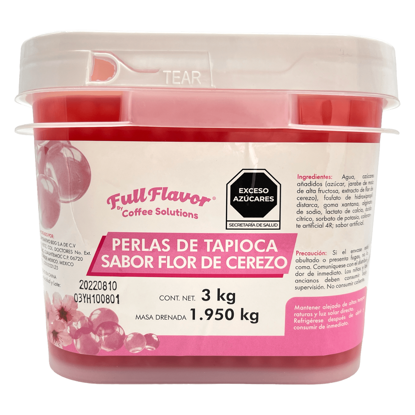 Perlas Explosivas Sabor Cereza, Bote de 3 Kilos