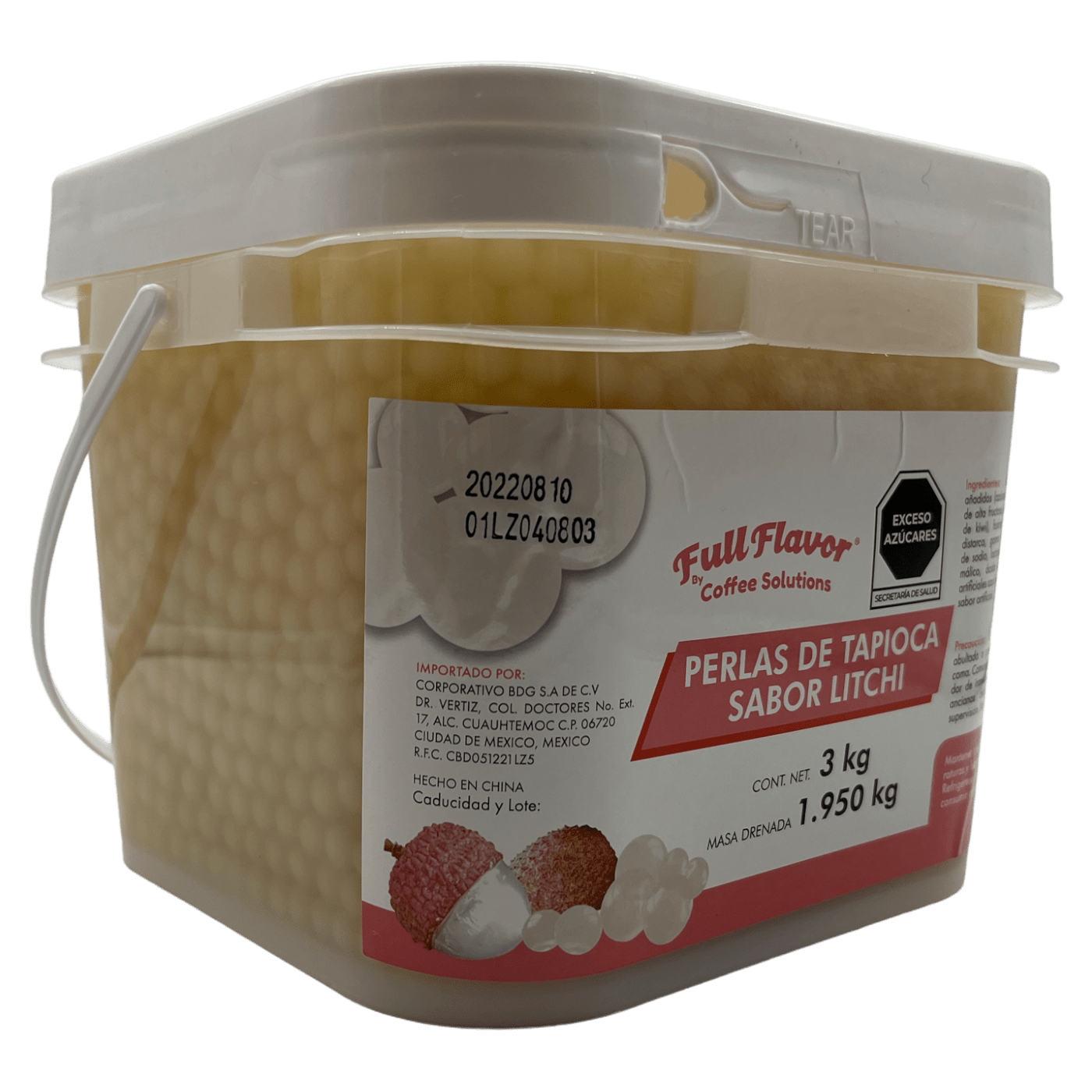 Perlas Explosivas Sabor Litchi, Bote de 3 Kilos