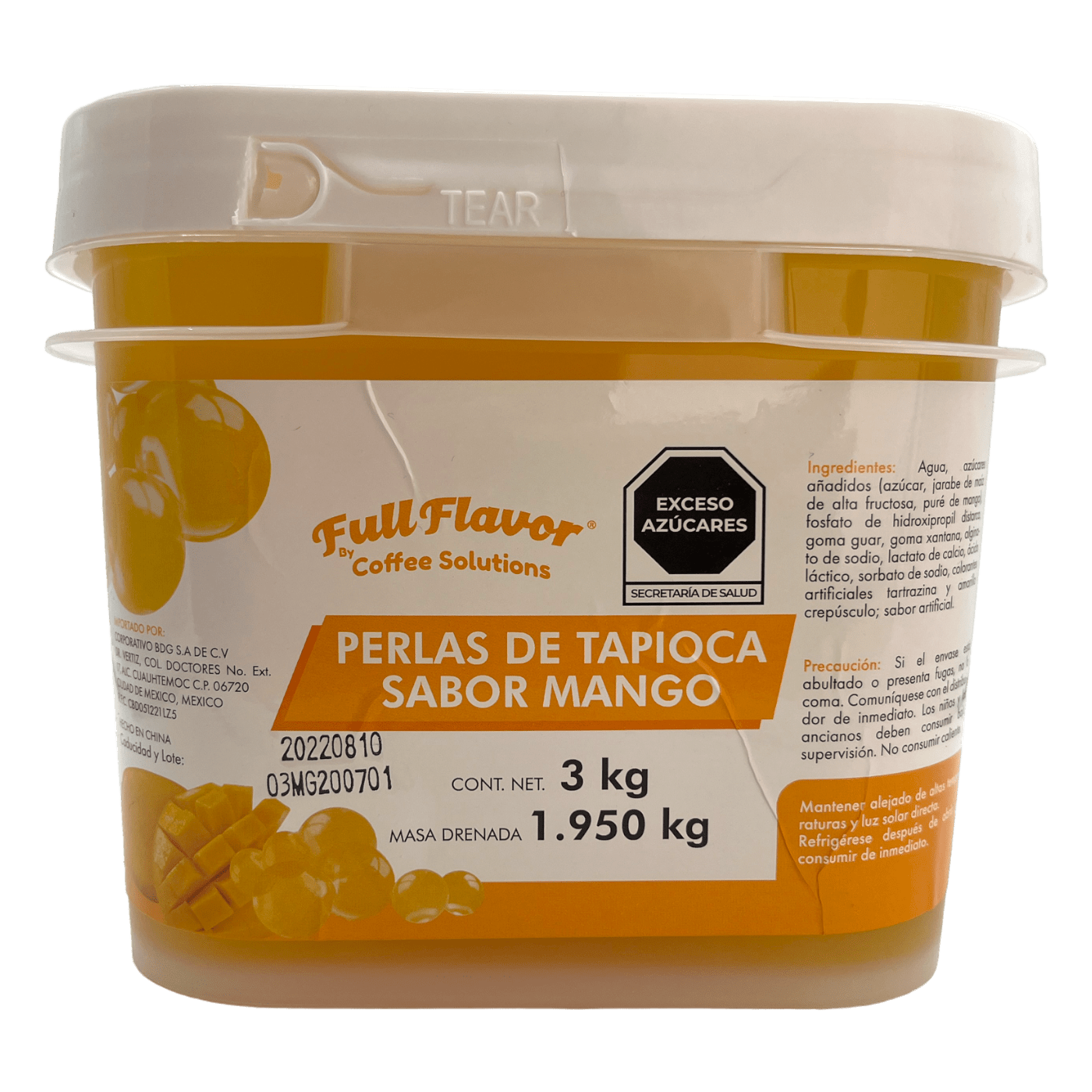 Perlas Explosivas Sabor Mango, Bote de 3 Kilos