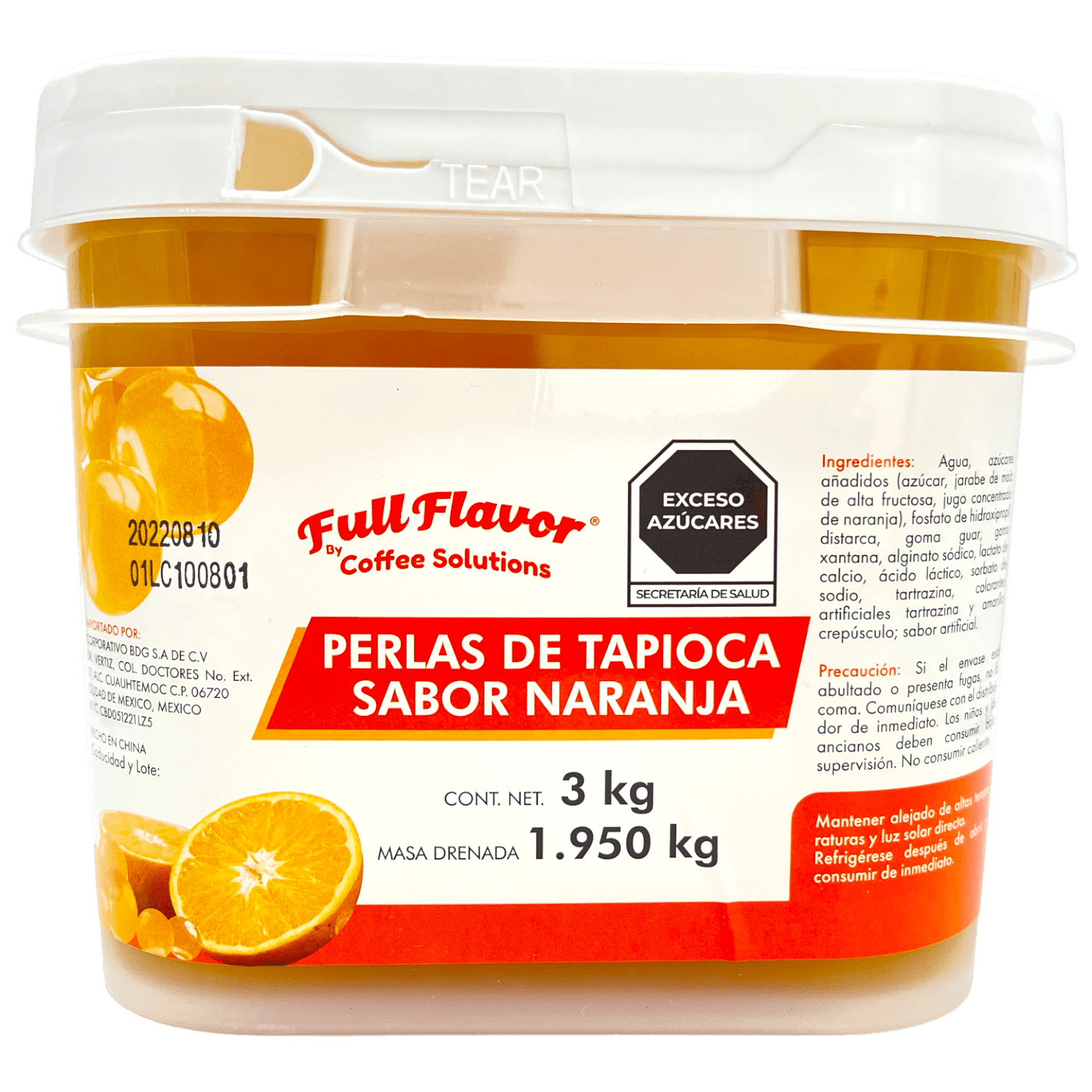 Perlas Explosivas Sabor Naranja, Bote de 3 Kilos