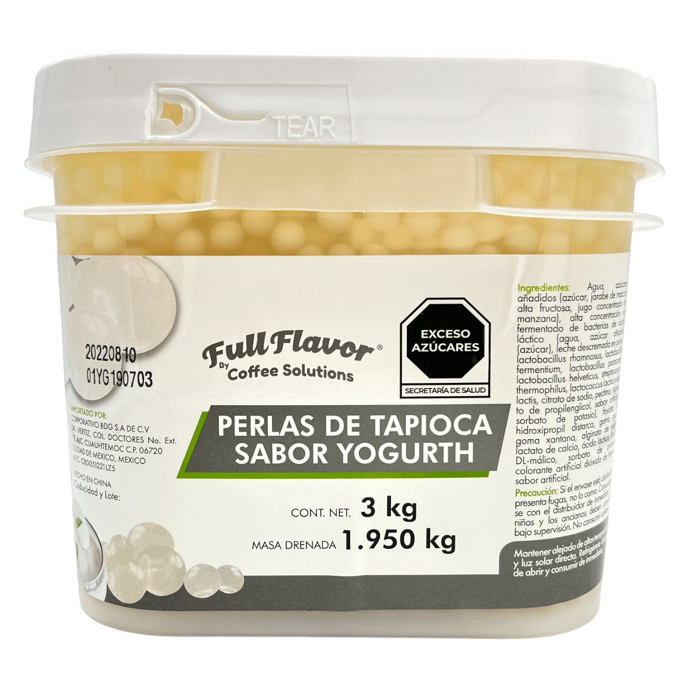 Perlas Explosivas Sabor Yogurt, Bote de 3 Kilos