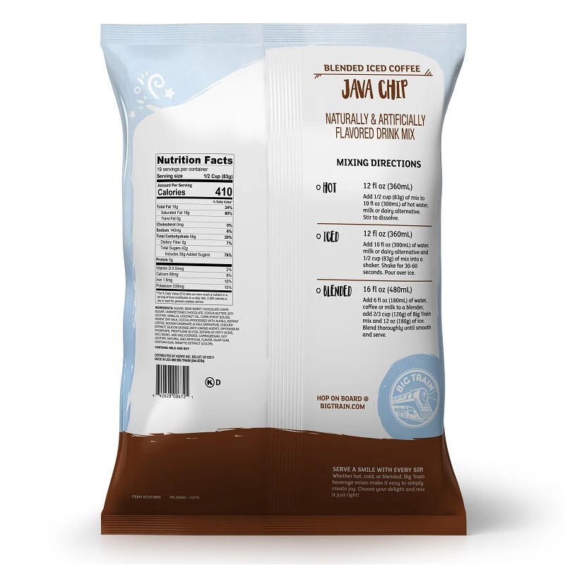 Polvo Big Train Java Chip 1.59 kg - Mezcla para Frappés y Lattes