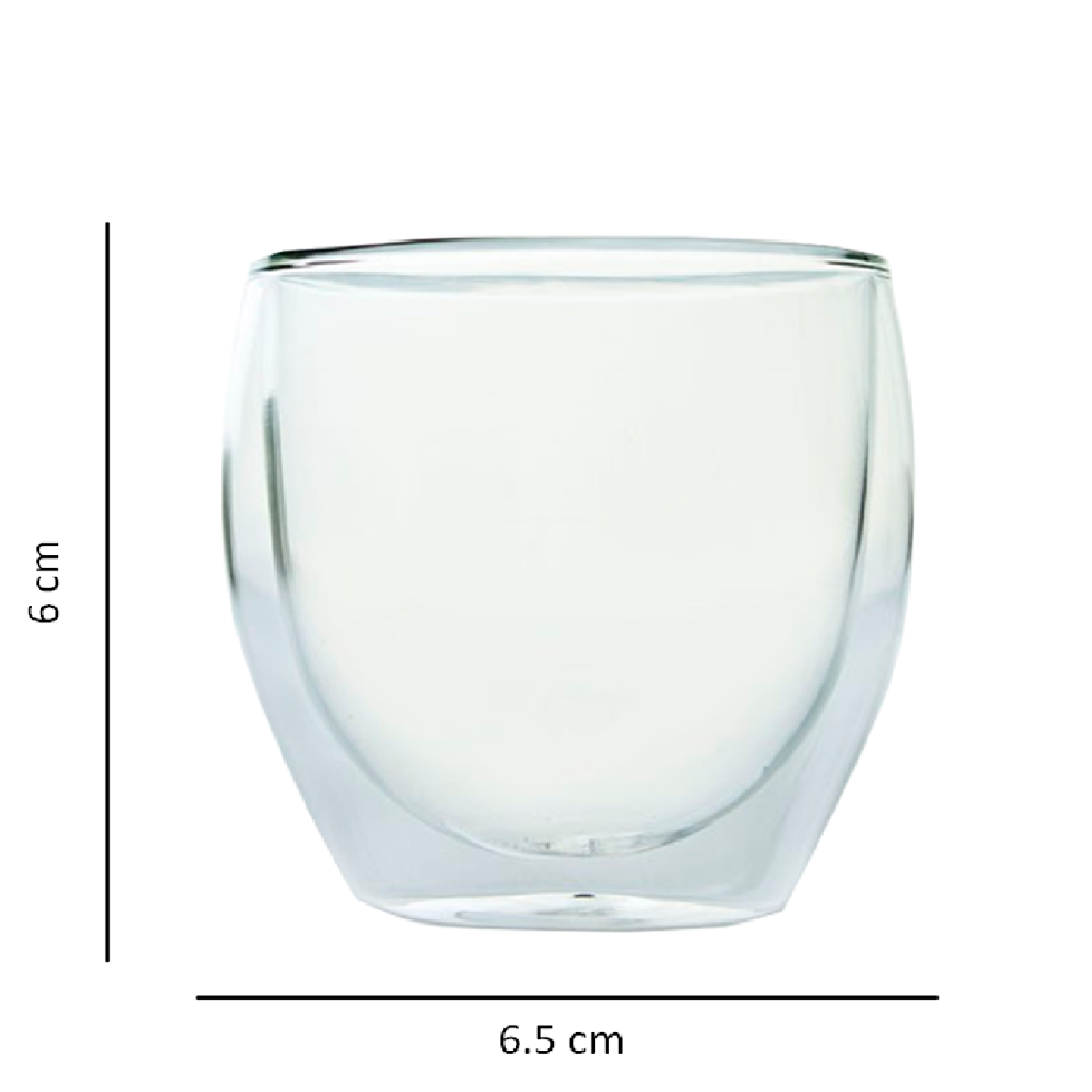 Vaso de Vidrio Doble Fondo 80 ml